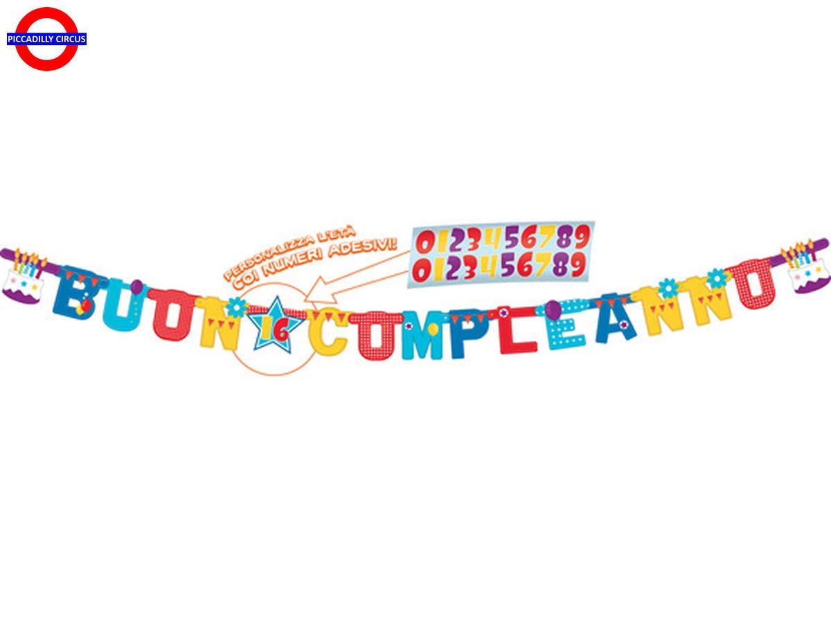 FESTONE BUON COMPLEANNO PERSONALIZZABILE CM.265X15 - FESTONI ...